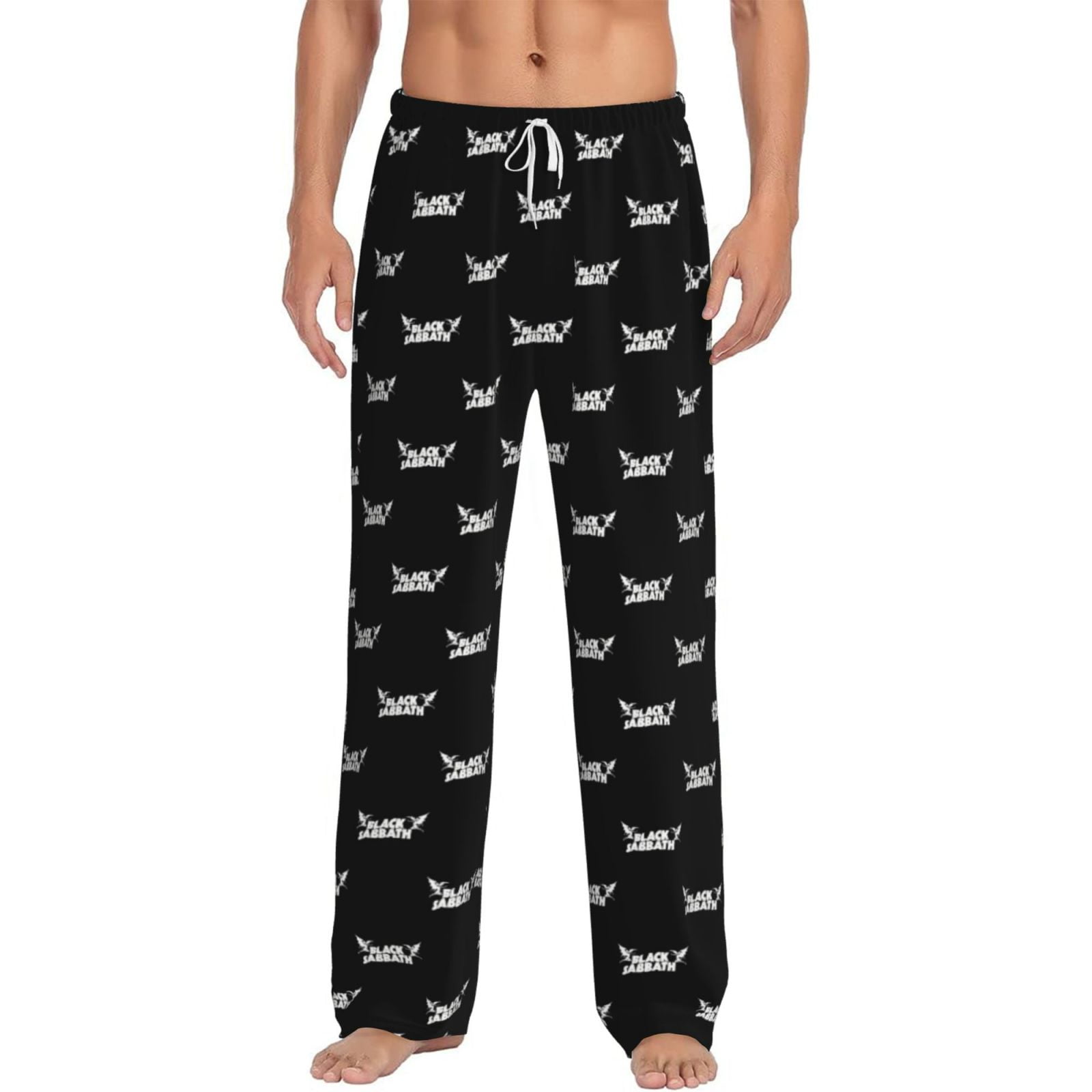 Black Sabbath Anime Cartoon All-Over Print Men'S Black Pajama Pants ...