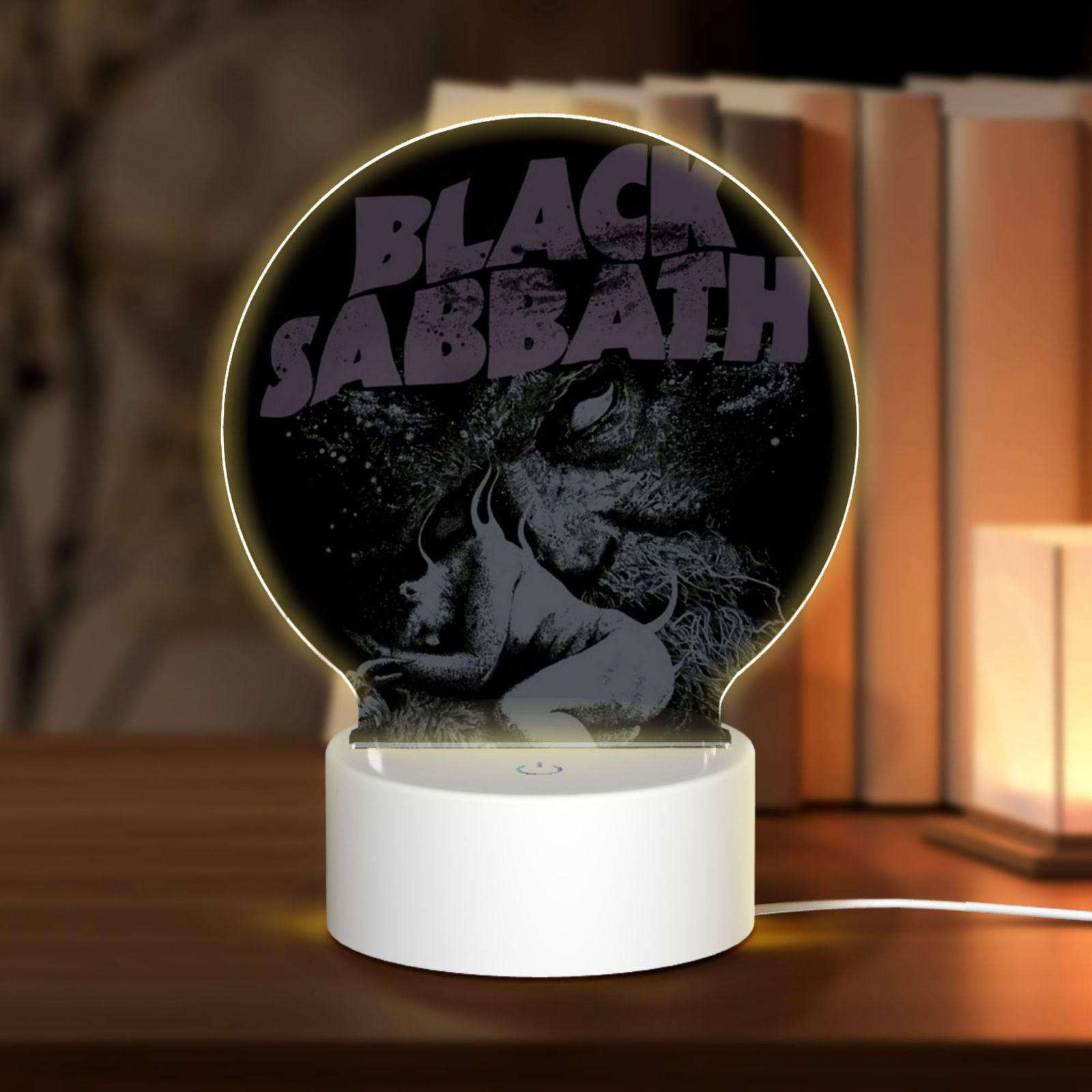 Black Sabbath Anime Round Acrylic Night Light Is Suitable For Rooms ...