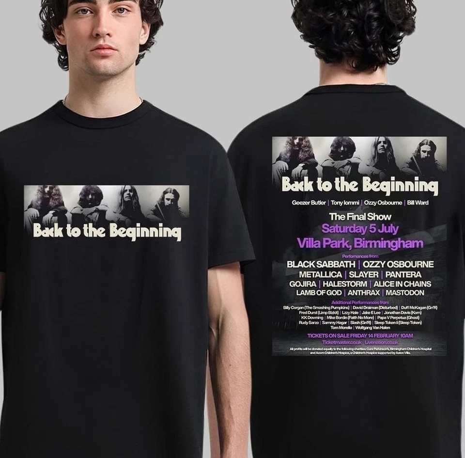 Black Sabbath Back To The Beginning 2025 Tour Final Show Cotton T Shirt ...
