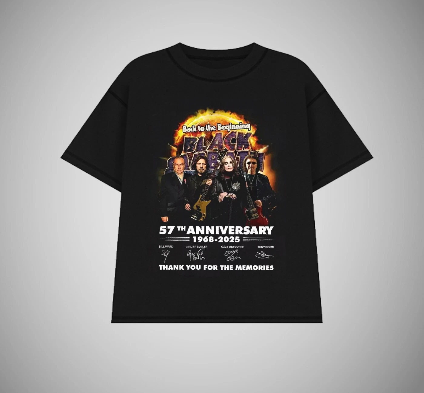 Black! Sabbath! Band! Back To The Beginning 2025 Shirt Full Size For ...