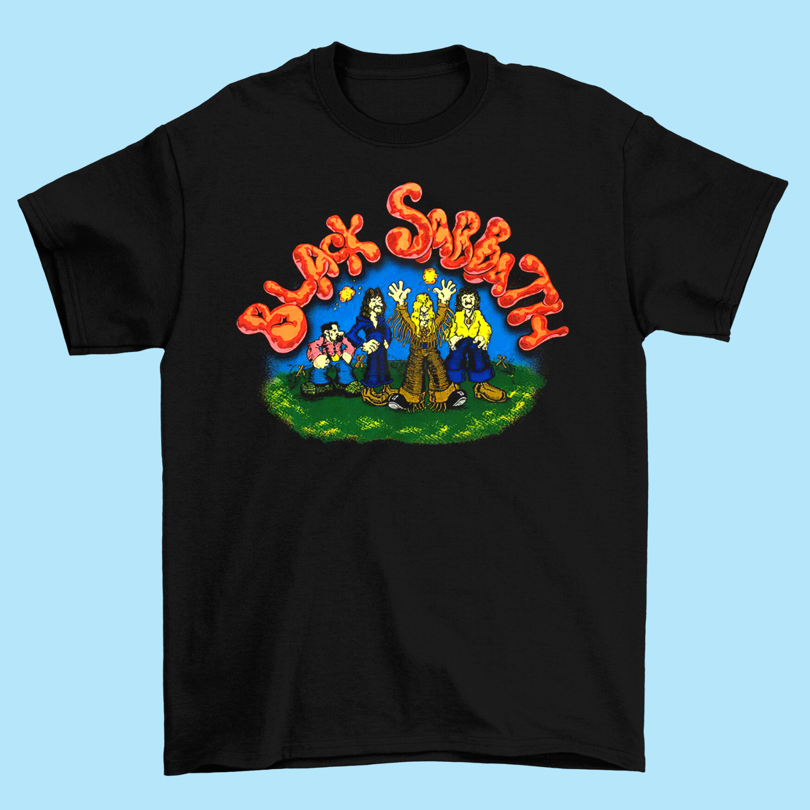 Black Sabbath Band T shirt Black Short Sleeve Cotton All Size S To 4XL ...