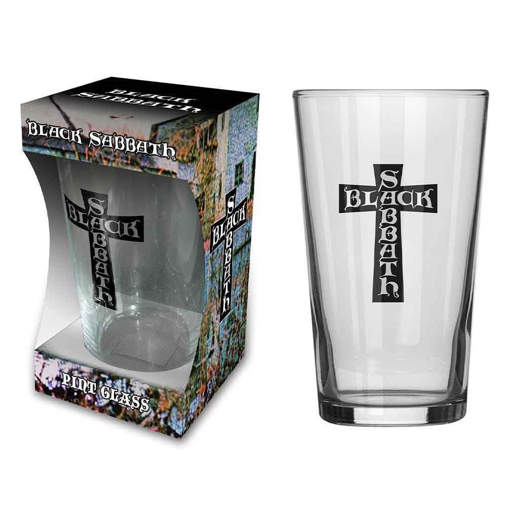 Black Sabbath Beer Glass Cross Band Logo Boxed - Walmart.com