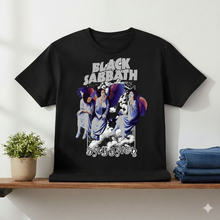Black Sabbath Heaven and Hell Angel Artwork Rock Band Graphic Unisex ...