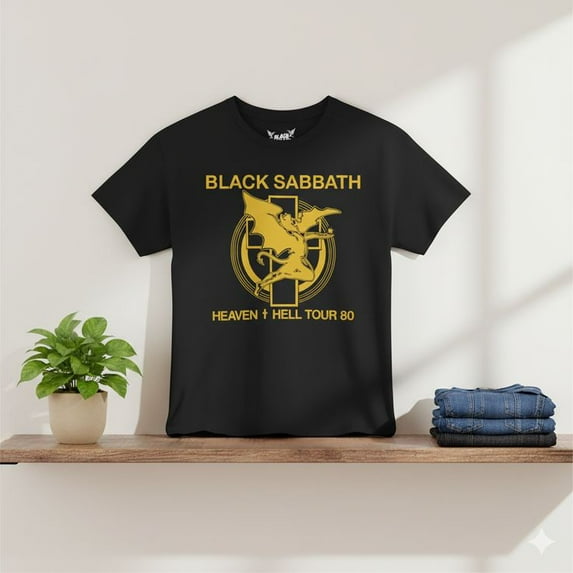 Black Sabbath Heaven and Hell Tour 80 Rock Band Graphic Unisex Cotton T ...