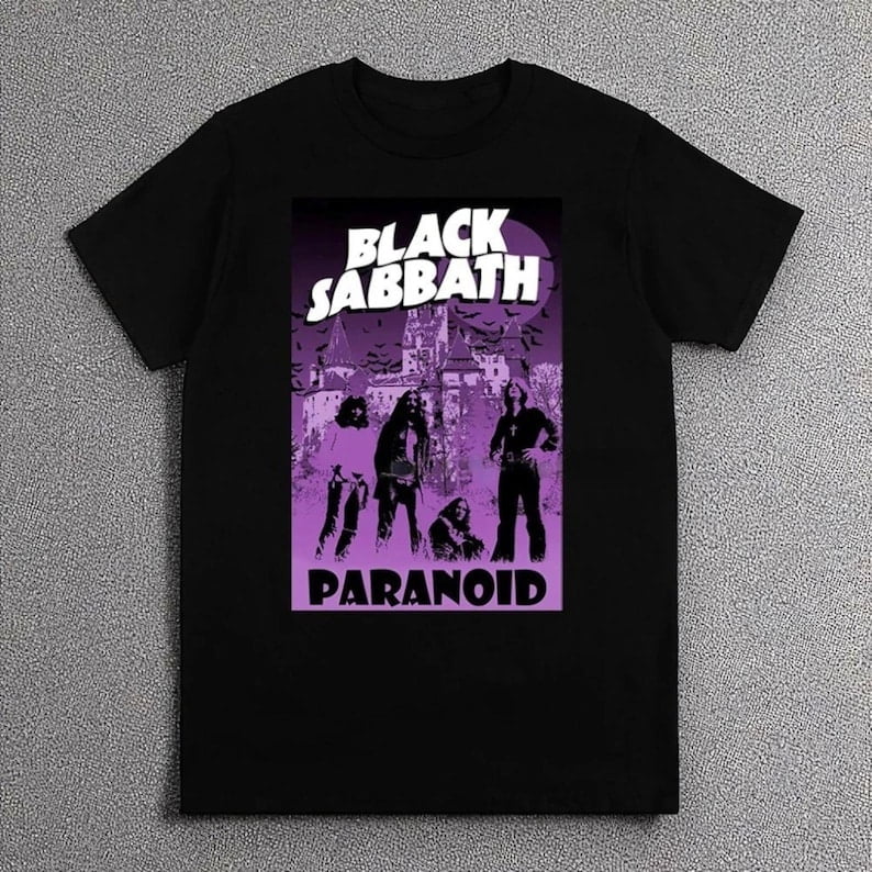 Black Sabbath Paranoid Album Cover Rock Band Graphic Unisex Cotton T ...