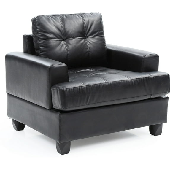 Black Saddle Arm Chair for One, 38" Deep | Saddle Arms Enhance Comfort ...