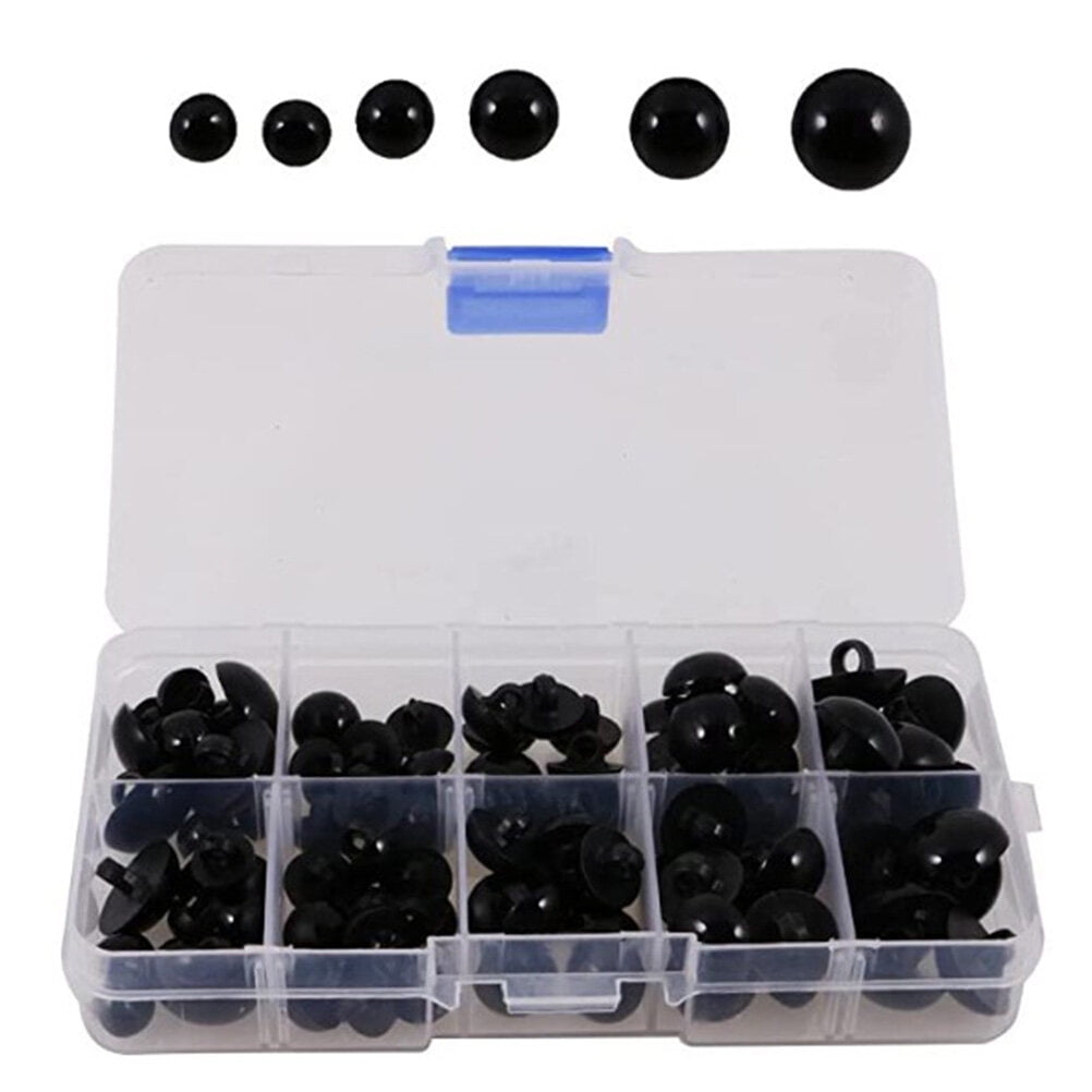 Black Safety Eyes Mushroom Buttons Sewing Buttons Eyes Craft 100 ...
