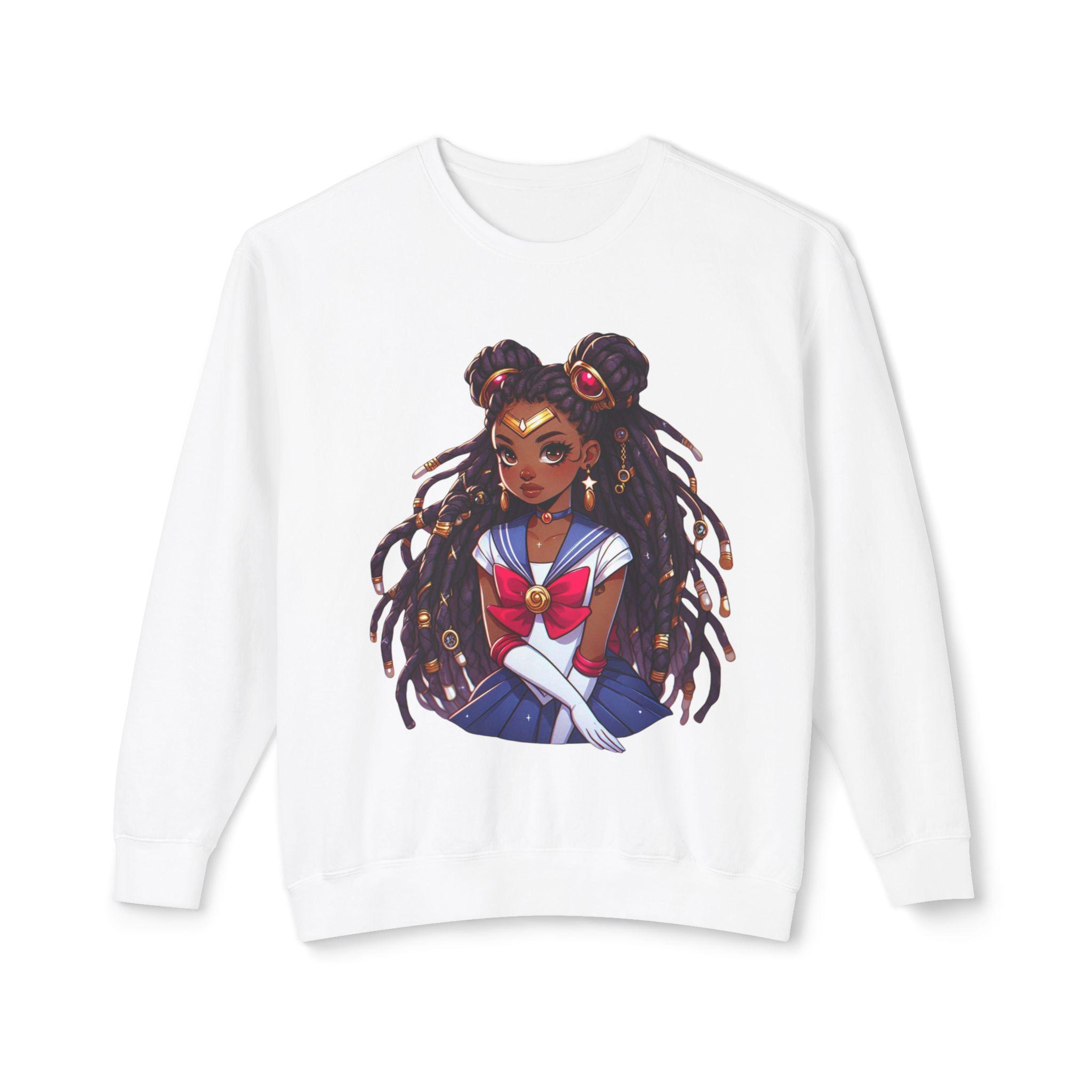 Black Sailor Moon Lightweight Crewneck Sweatshirt Anime Sweatshirt
