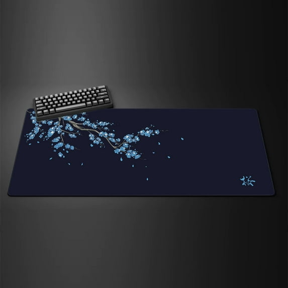Black Sakura Gaming Mouse Pad Kawaii Purple Desk Mat Large Office ...