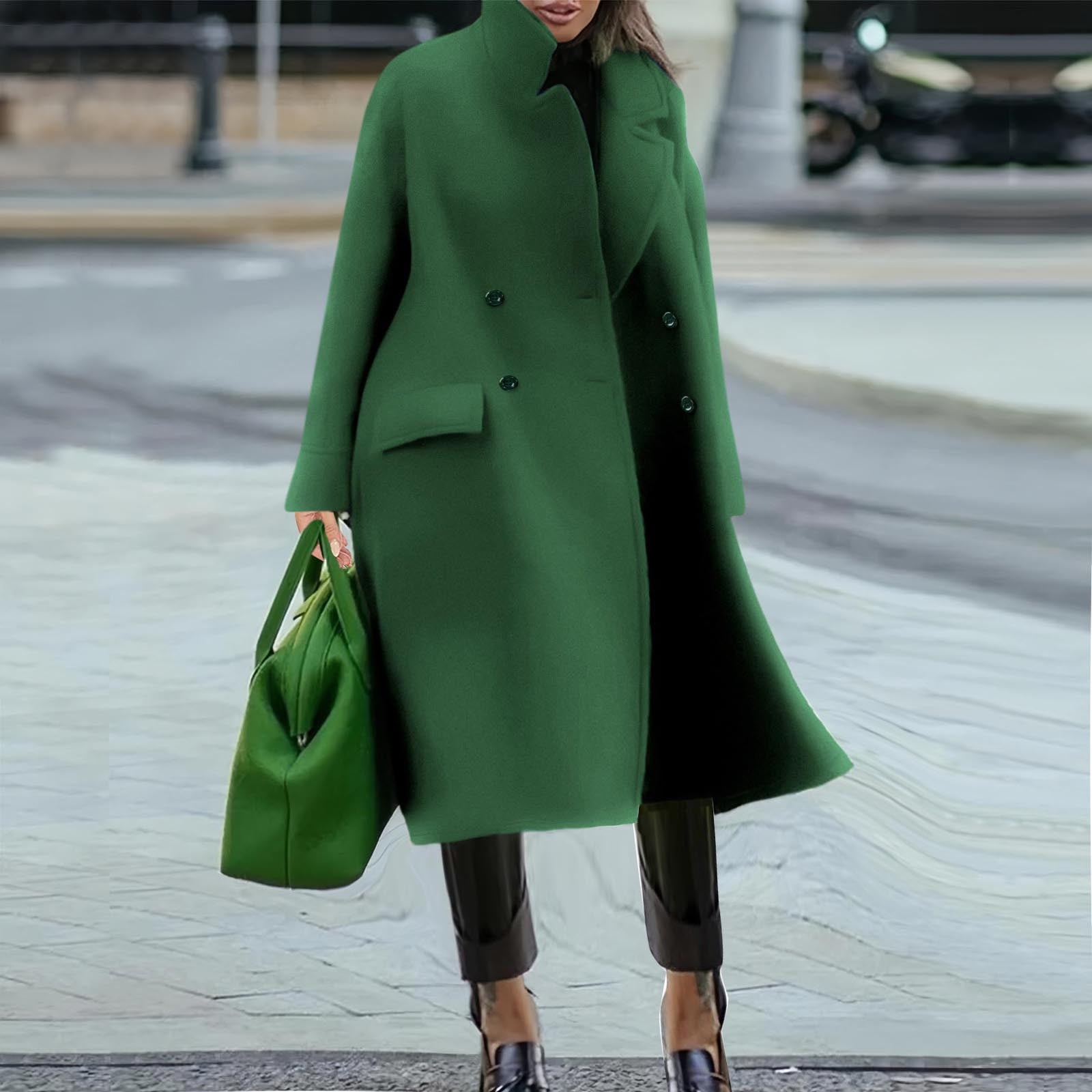 Black**Sale on Sale Chaoheng Trench Coats for Women Women's Solid Color ...