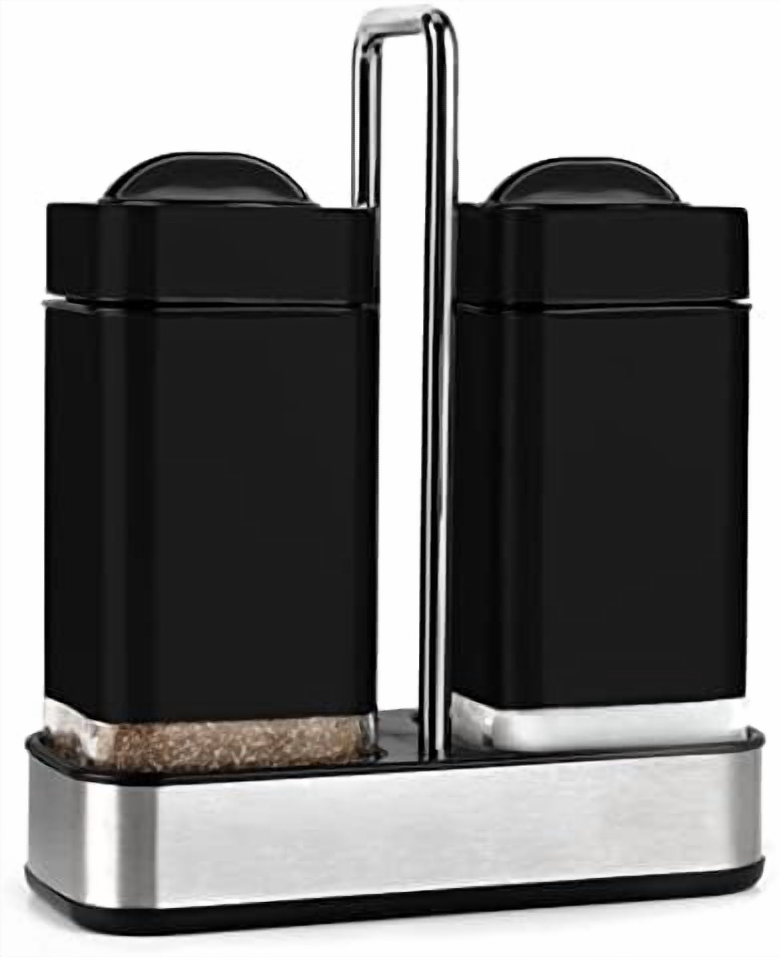 Black Salt and Pepper Shakers by , Glass Salt Shaker Set with ...