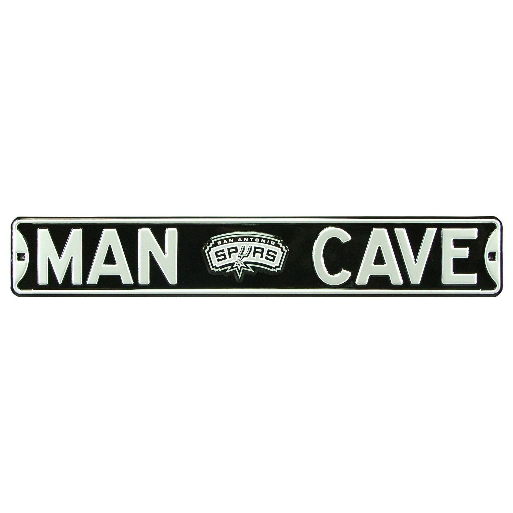 Black San Antonio Spurs 6" x 36" Man Cave Steel Street Sign - Walmart.com