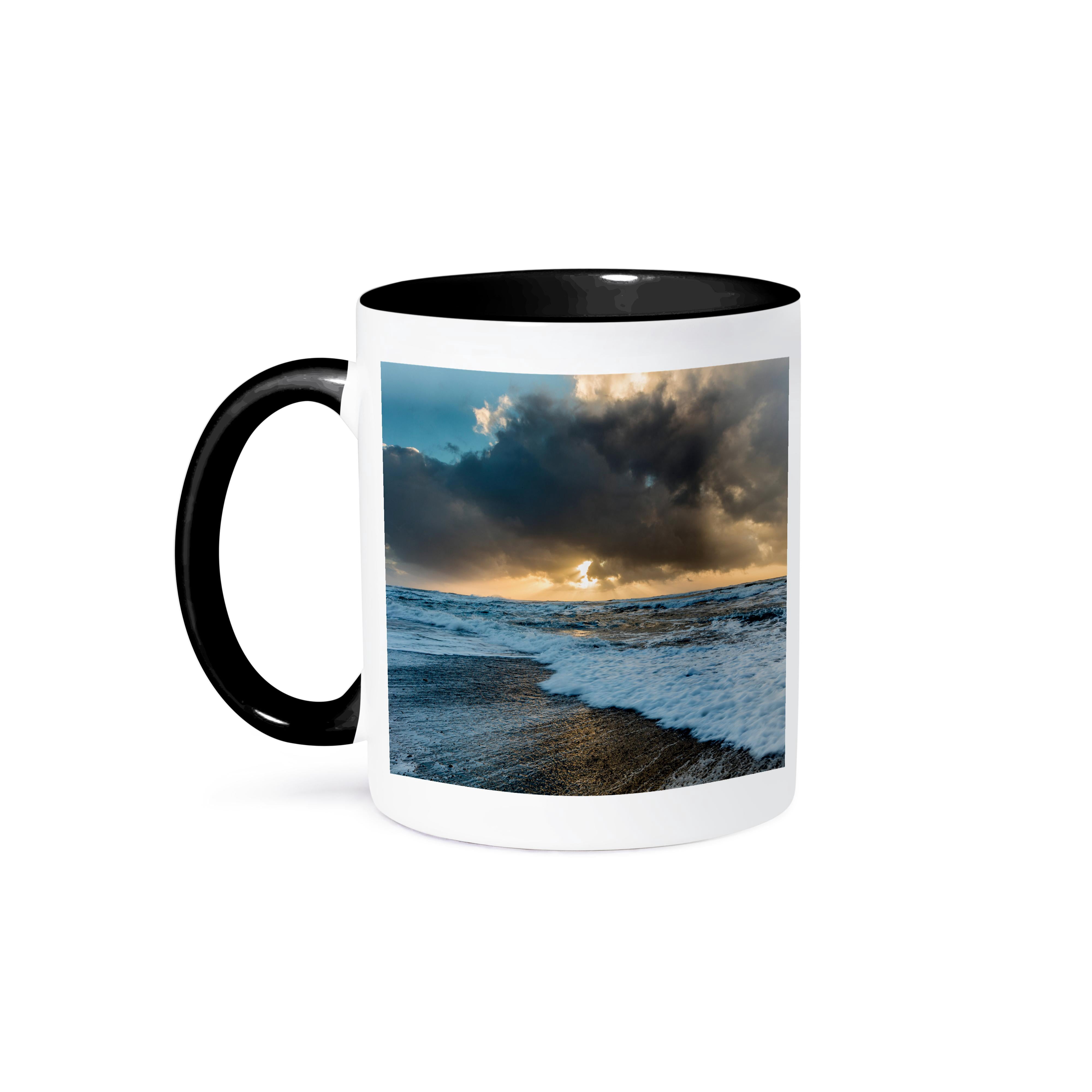 Black Sand Beach Near Vik, Iceland, 15oz Two-Tone Black Mug - Walmart.com
