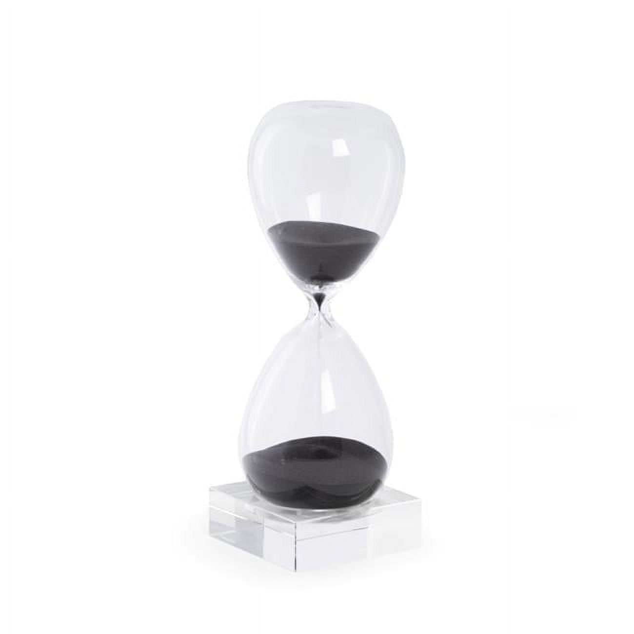 Black Sand Hand-blown Glass 60-Minute Hourglass with Stand Q-GM20948 ...