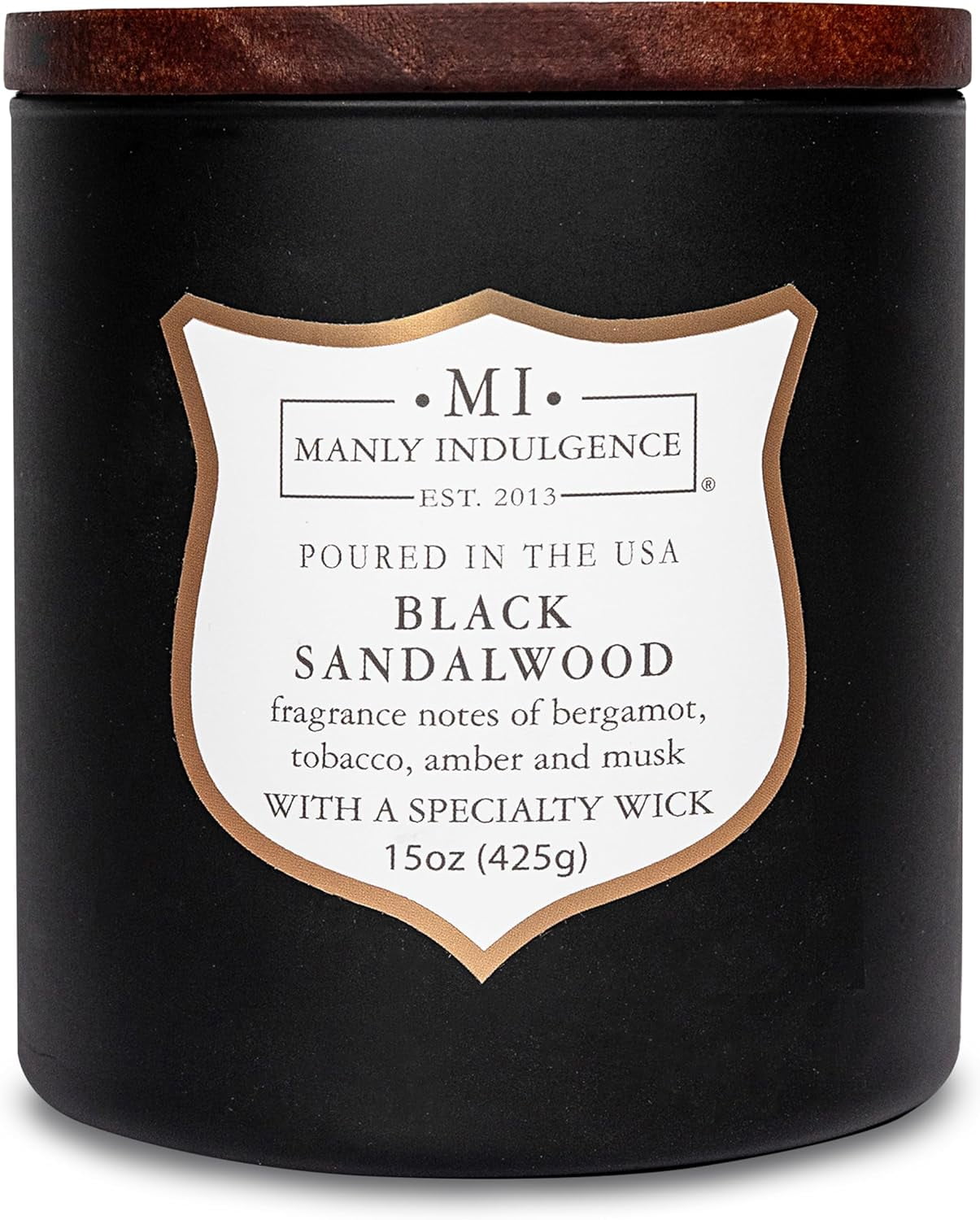 Black Sandalwood Scented Candle for Men 15 oz – Bergamot, Tobacco ...
