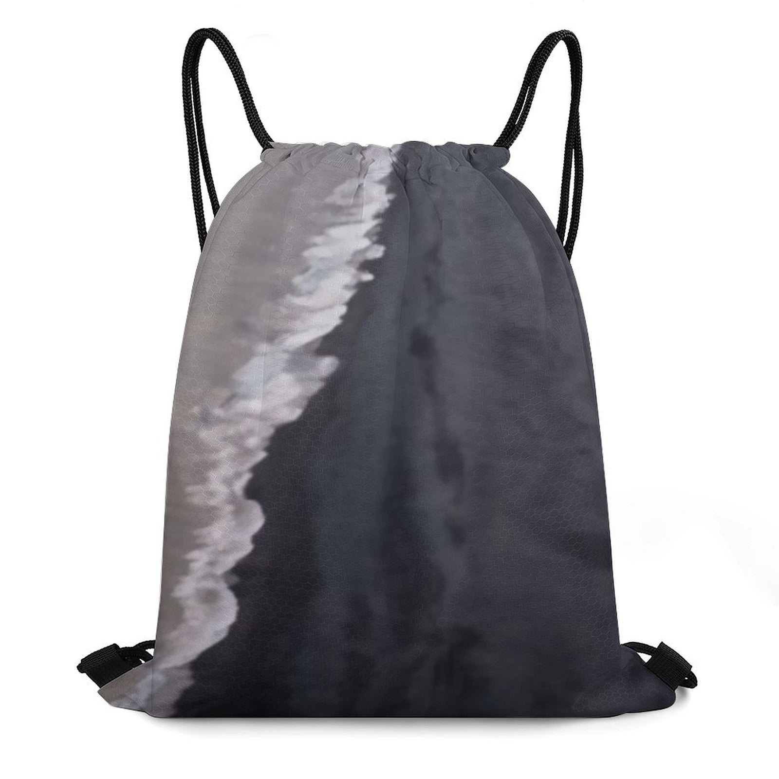 Black Sandy Beach Drawstring Bags Initial Drawstring Backpack Sackpack ...