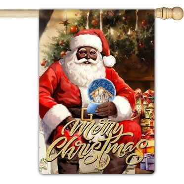 Naughty or Nice? Christmas Applique House Flag Santa Holiday 2 Sided 29 ...