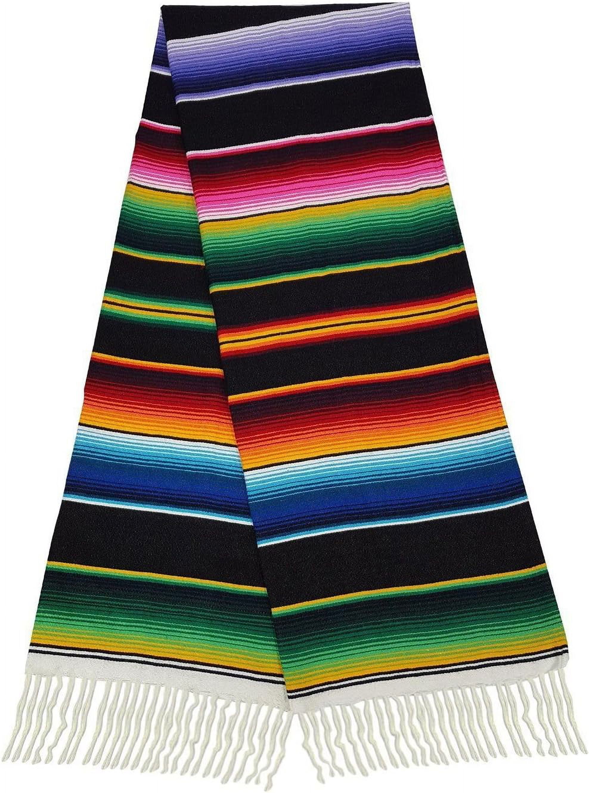 Black Sarape Falsa Blanke Classic Mexican Serape Paern Hand Woven hrow ...