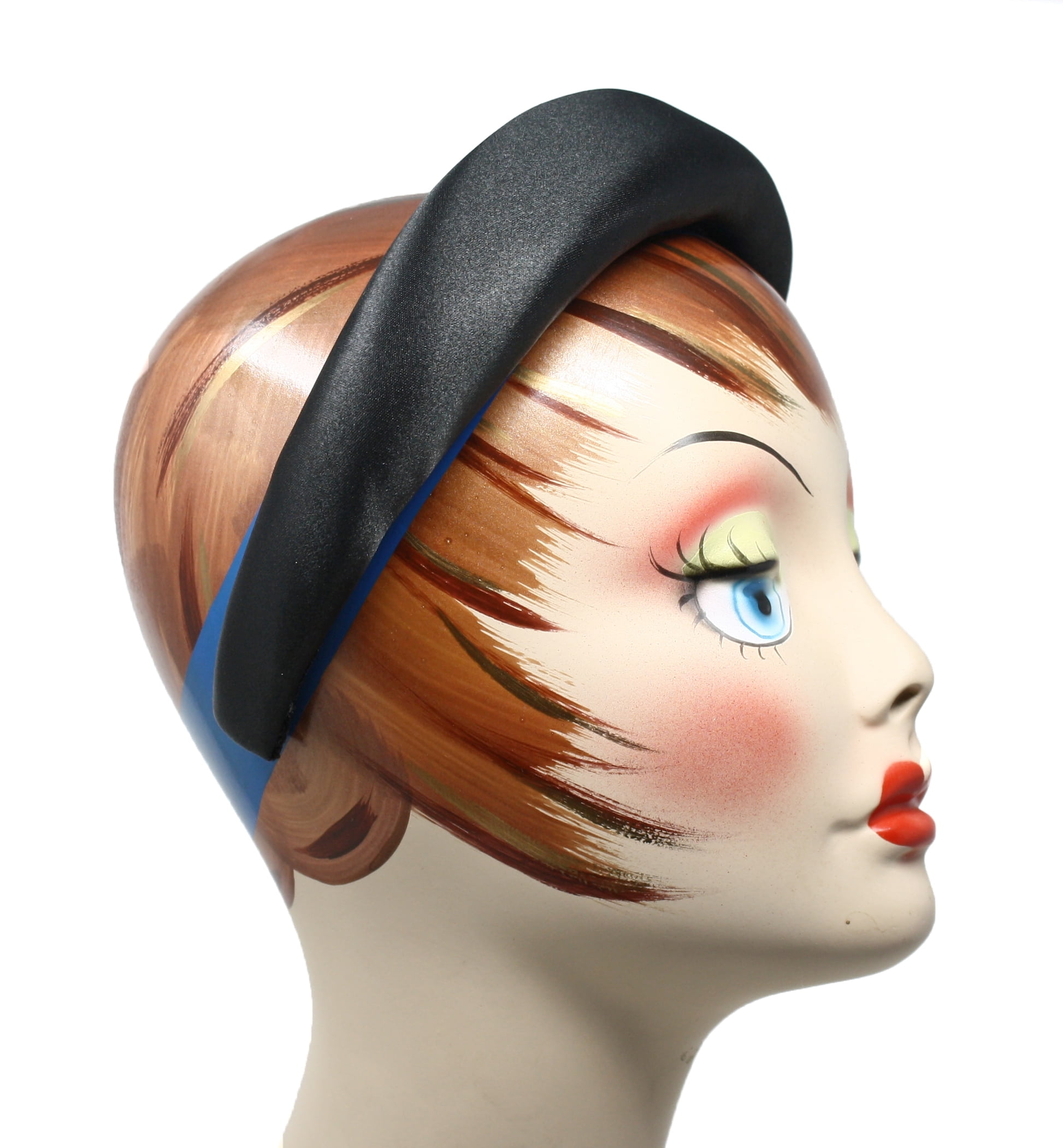 Black Satin Padded Alice Headband - Ladies 2" Wide Fashion Hair Band ...
