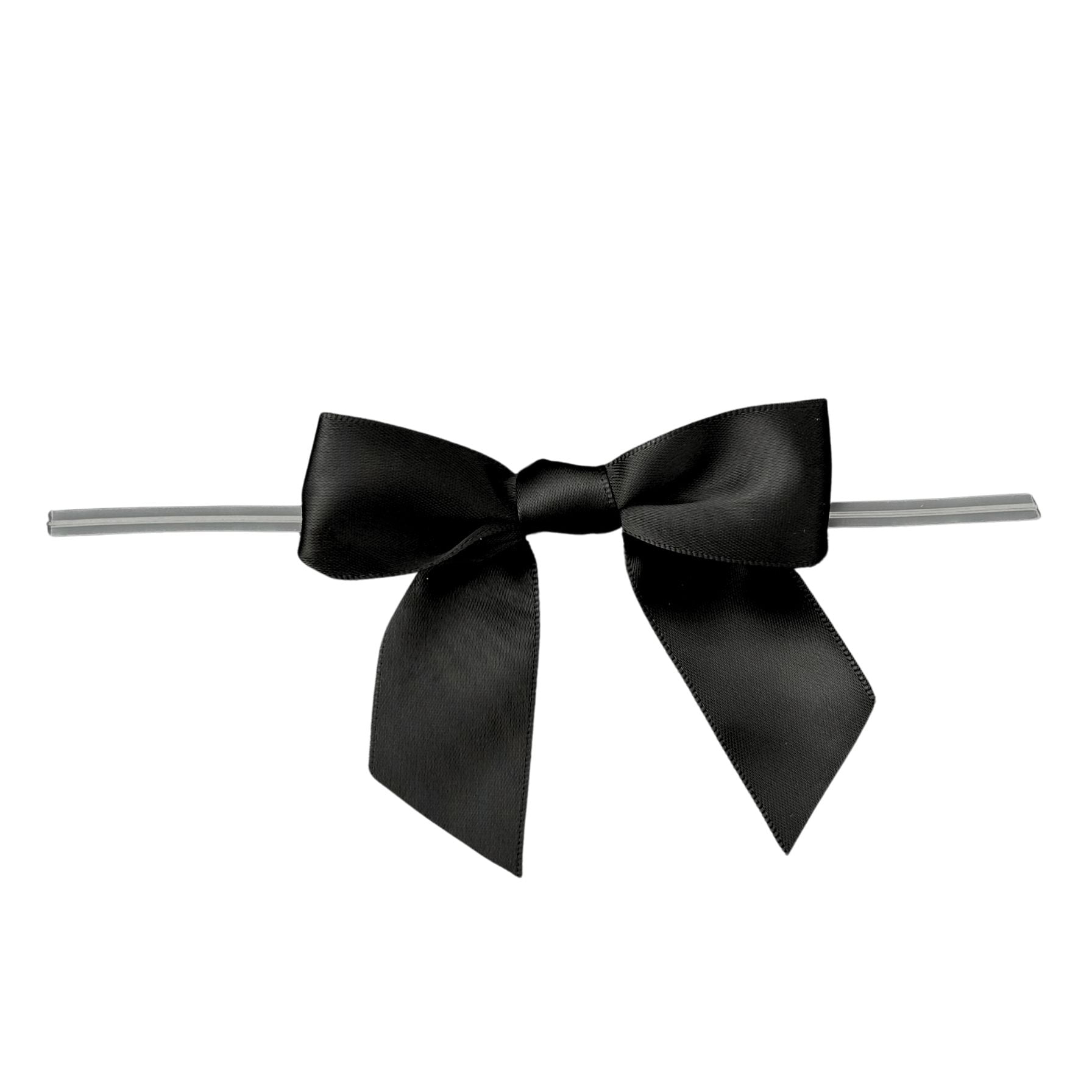 Black Satin Pre-tied Decorative Bows - 3" wide, Set of 10, Funeral ...