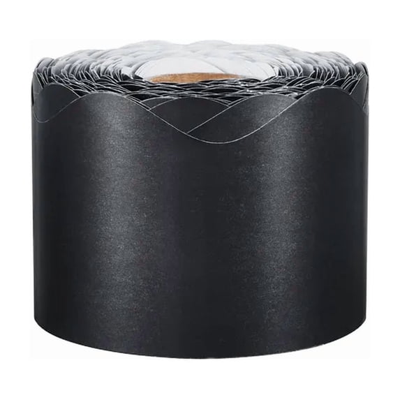 Black Scalloped Bulletin Board Border 65.6 Feet Rolled Trim Wavy Line ...