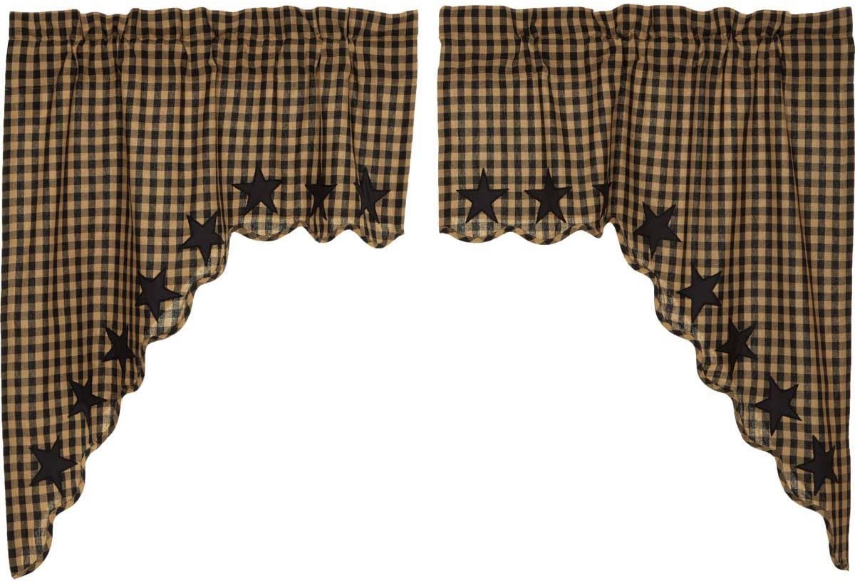 Black Scalloped Swag Set Of 2 36X36x16 Primitive Rustic Country ...