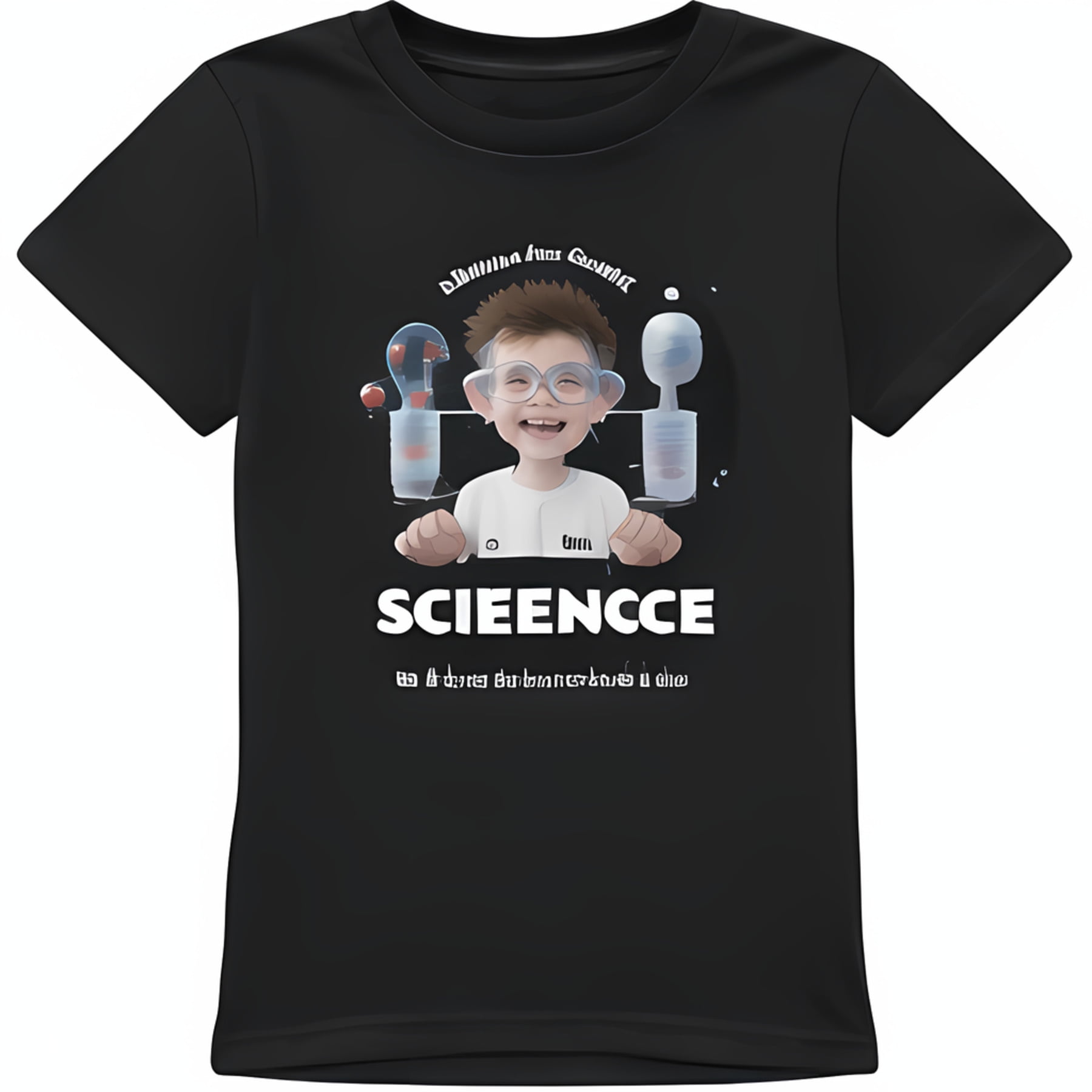 Black Science for All Child T-Shirt with Playful Boy Illustration ...