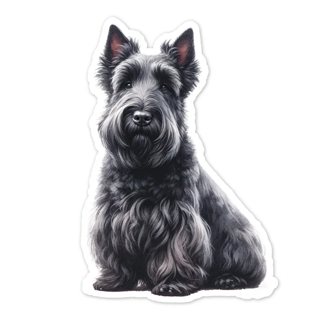 Black Scottish Terrier Dog, Sticker, Water Bottle, Laptopphone Decal ...