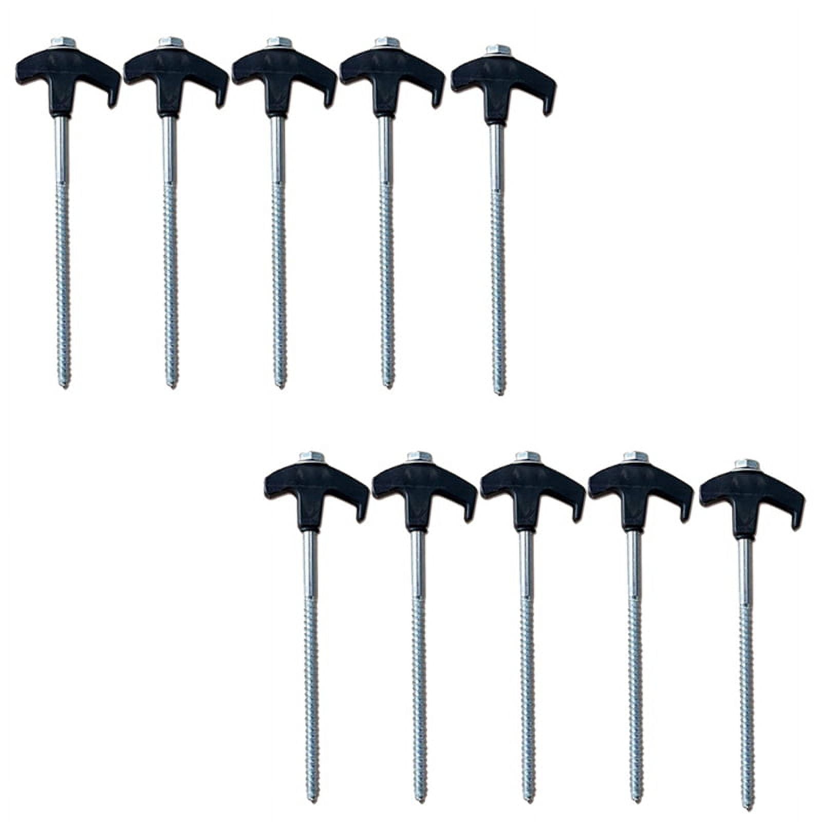 Black Screw-Type Tent Spikes, Metal Threaded Heavy-Duty Spikes ...