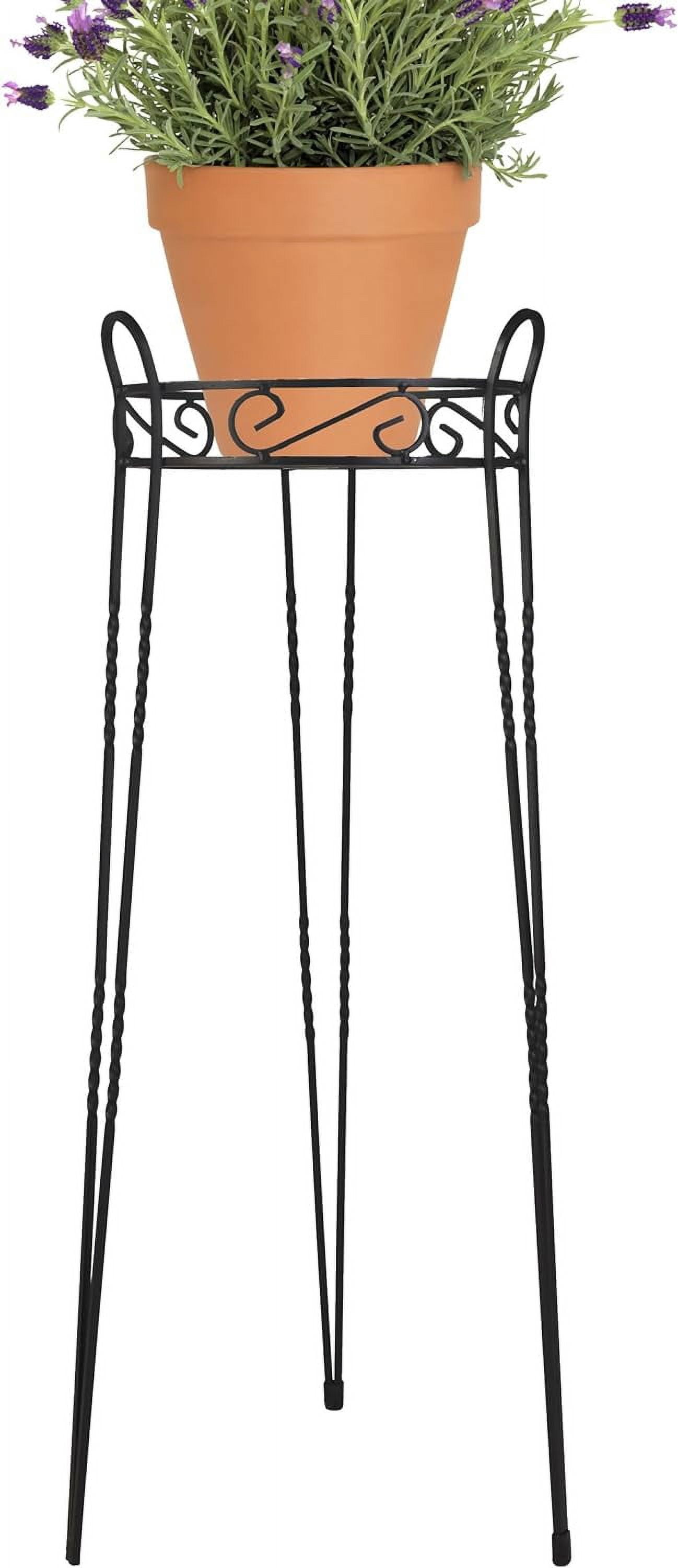 Black Scroll Top Plant Stand SCBPS1030-B - Walmart.com