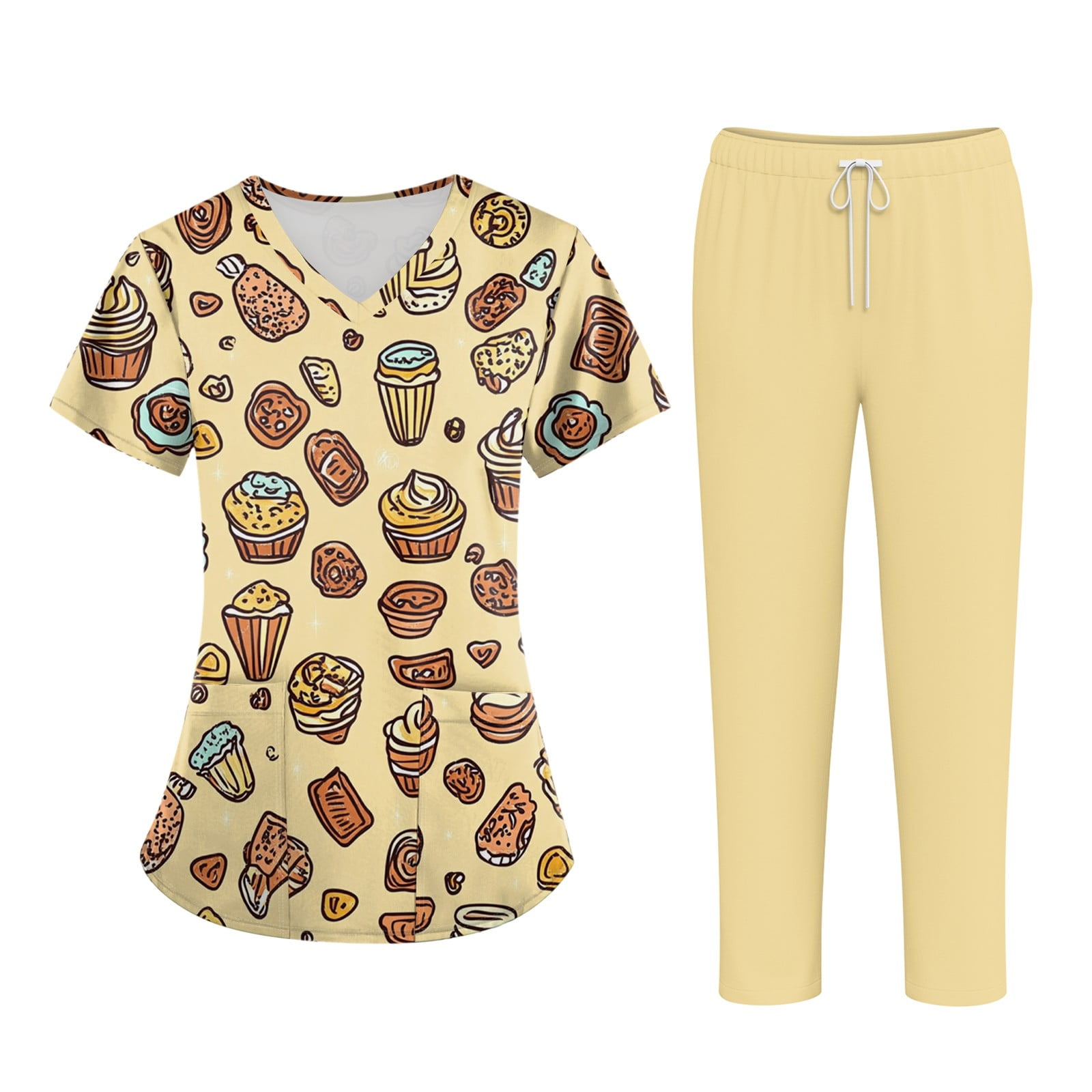 Black Scrubs Sets For Women,Women's Animal Printed Scrub Tops Plus Size ...