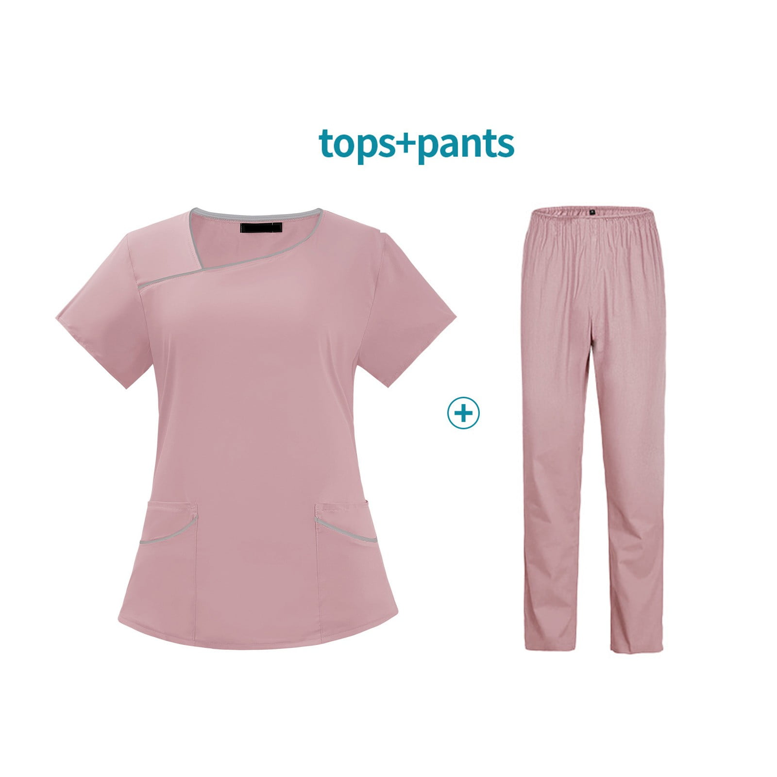 Black Scrubs Stretch Jersey Scrub Suit for Healthcare Pros - Solid ...