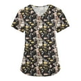Black Scrubs，Womens Scrub Tops - Short Sleeve V-Neck Easter Printed ...