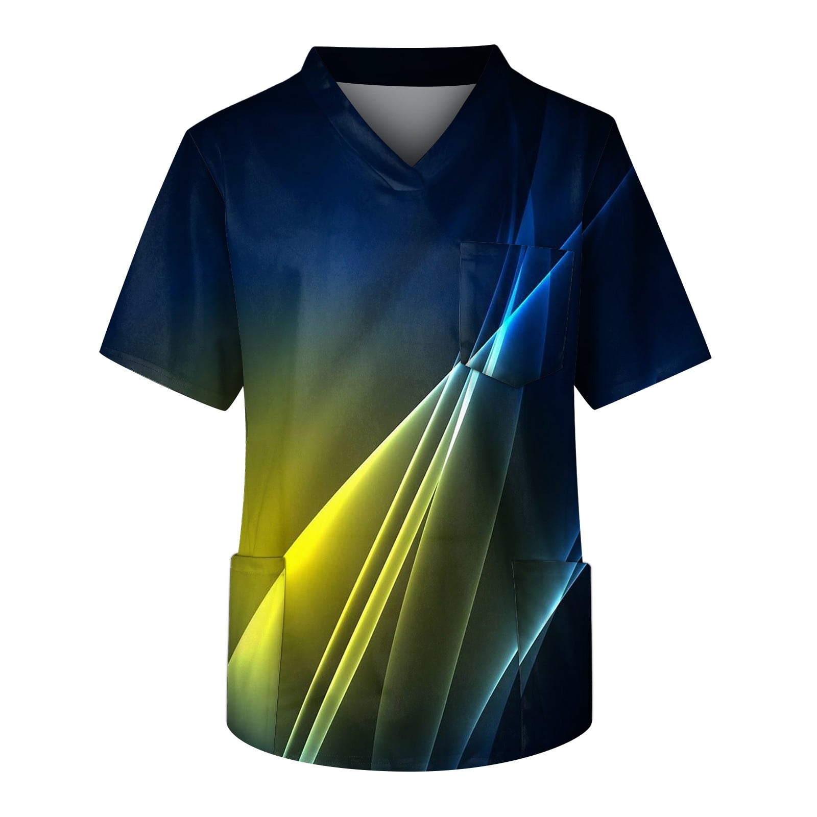 Black Scrubs for Men Office Short Sleeve Classic Scrub Mens Summer Plus ...