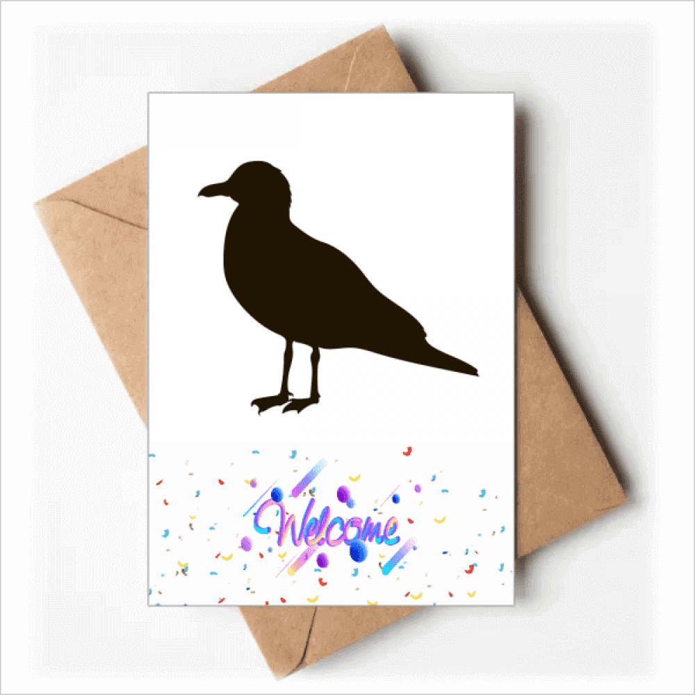 Black Seagull Animal Portrayal Welcome Back Greeting Cards Envelopes ...
