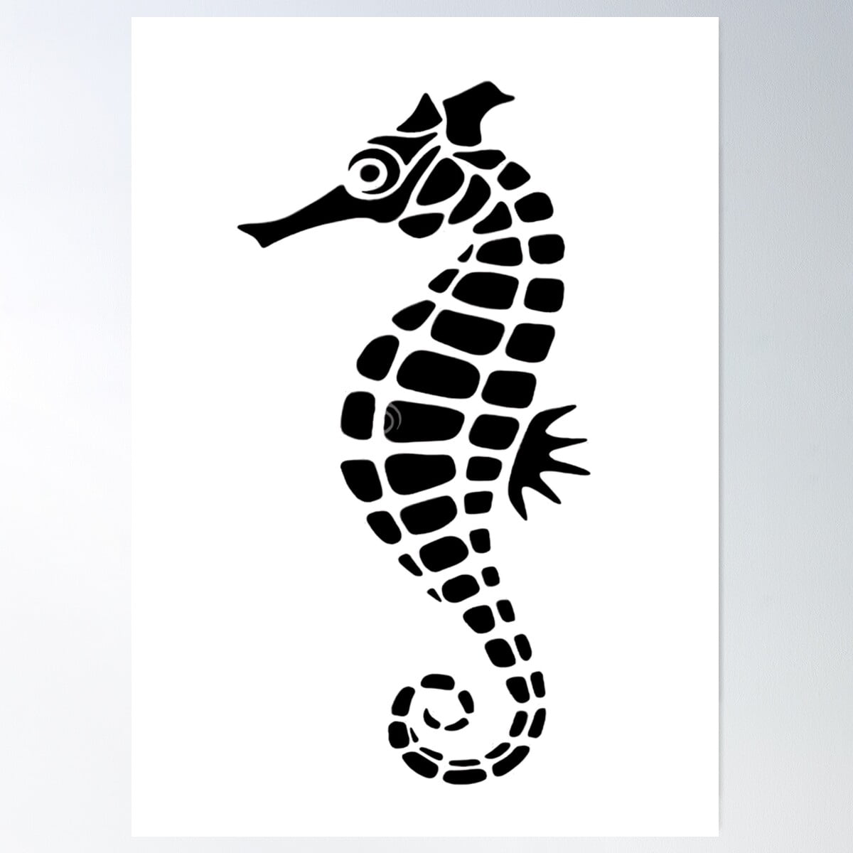 Black Seahorse Poster Wall Art, Modern Wall Decor For Living Room ...