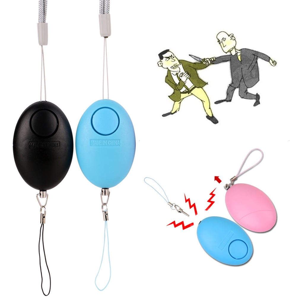 Black Security Alarm Anti Attack Rape Self Defense Egg-Shaped Safety ...