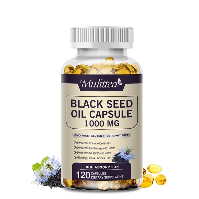 Black Seed Oil Supplement, Cold Pressed Black Cumin Seed Oil, 120 ...