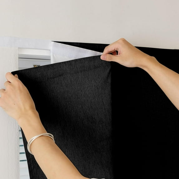 Black Self Adhesive 100% Blackout Curtain 1 Panel 60" W x 84" L - No ...