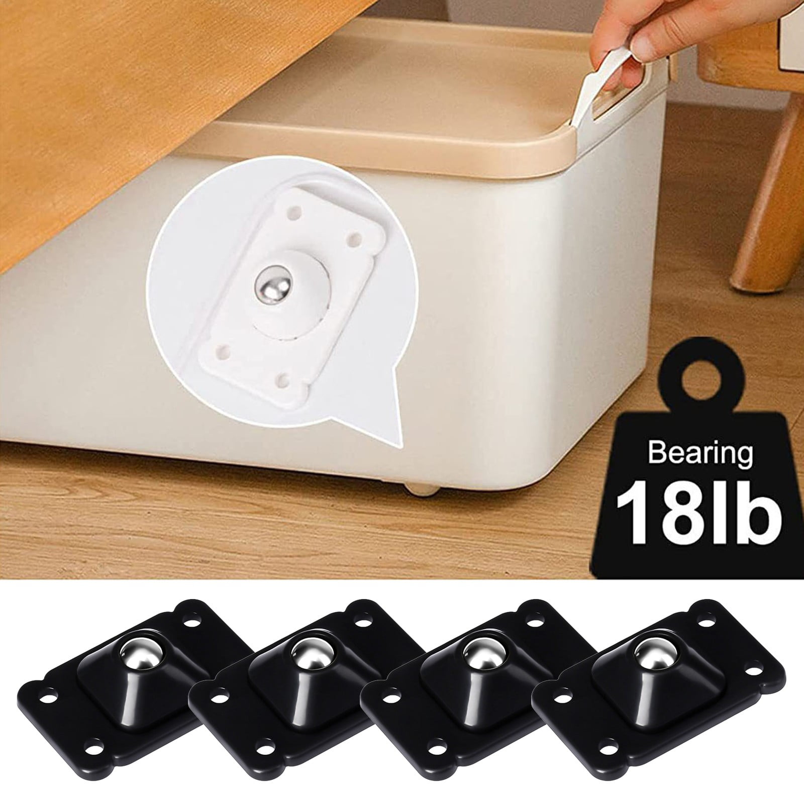 Black Self-Adhesive Casters For The Storage Box|Self Adhesive Caster ...