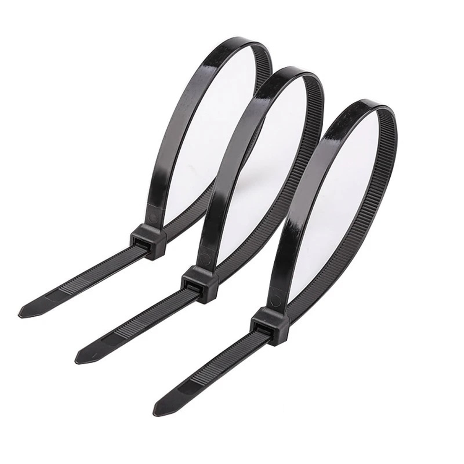 Black Self-Locking Nylon Plastic Cable Ties Tie Fixing Ring Wire and ...