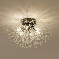 Black Semi Flush Mount Ceiling Light Fixture, Modern Sputnik Firework ...