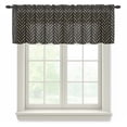 Black and Semi Sheer Valance Curtains, Yellow Striped Geometric Voile ...