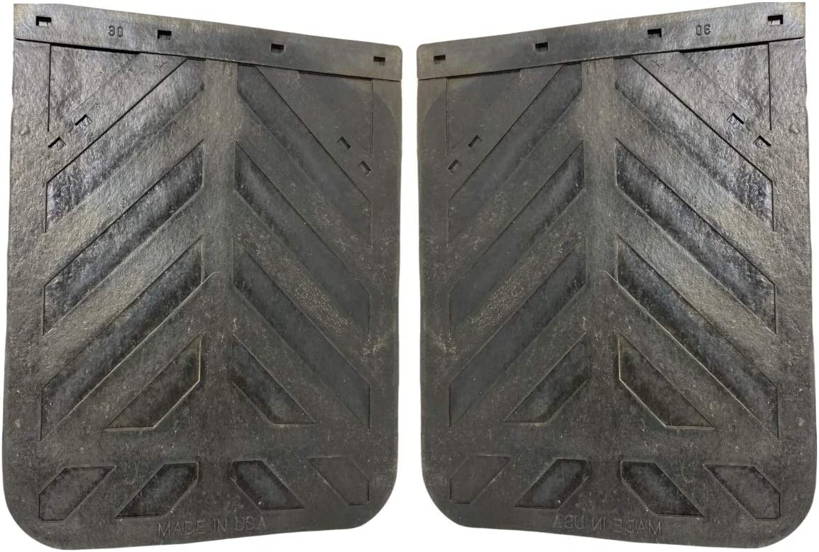 Black Semi Truck and Trailer Mud Flaps - Chevron 24" x 30" Heavy Duty ...