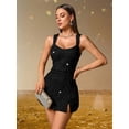 Black Sequin Sleeveless Mini Dress With Side Slit For Evening Cocktail ...