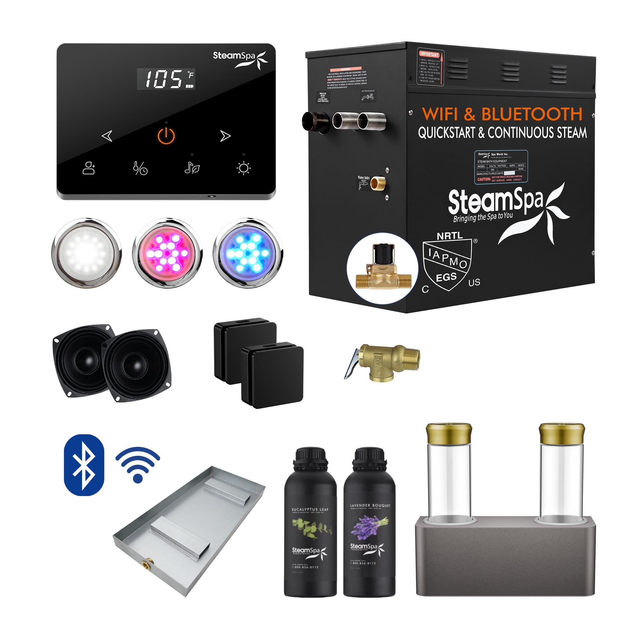 Black Series 10.5KW Steam Bath Generator with Wireless Remote ...