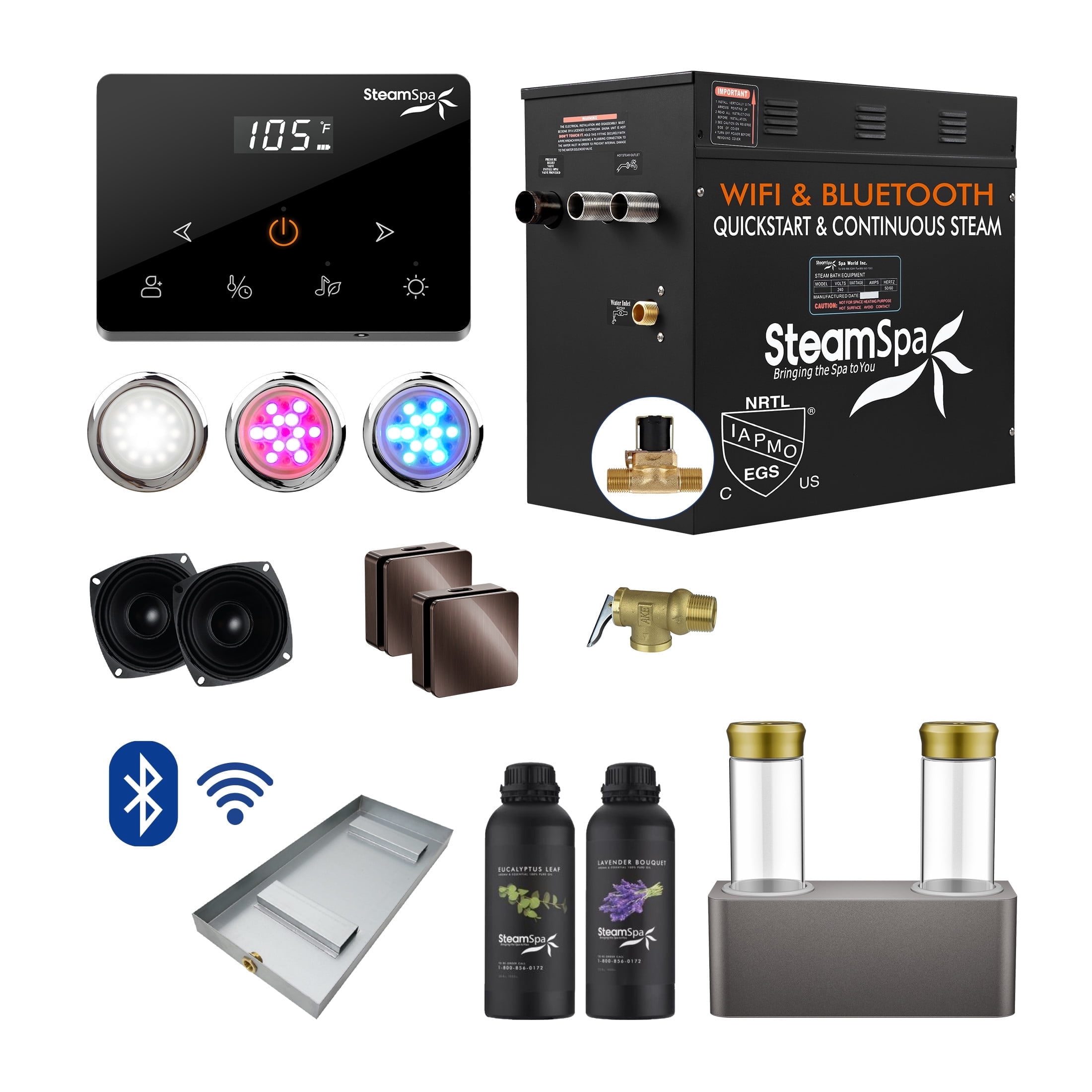 Black Series 10.5KW Steam Bath Generator with Wireless Remote ...