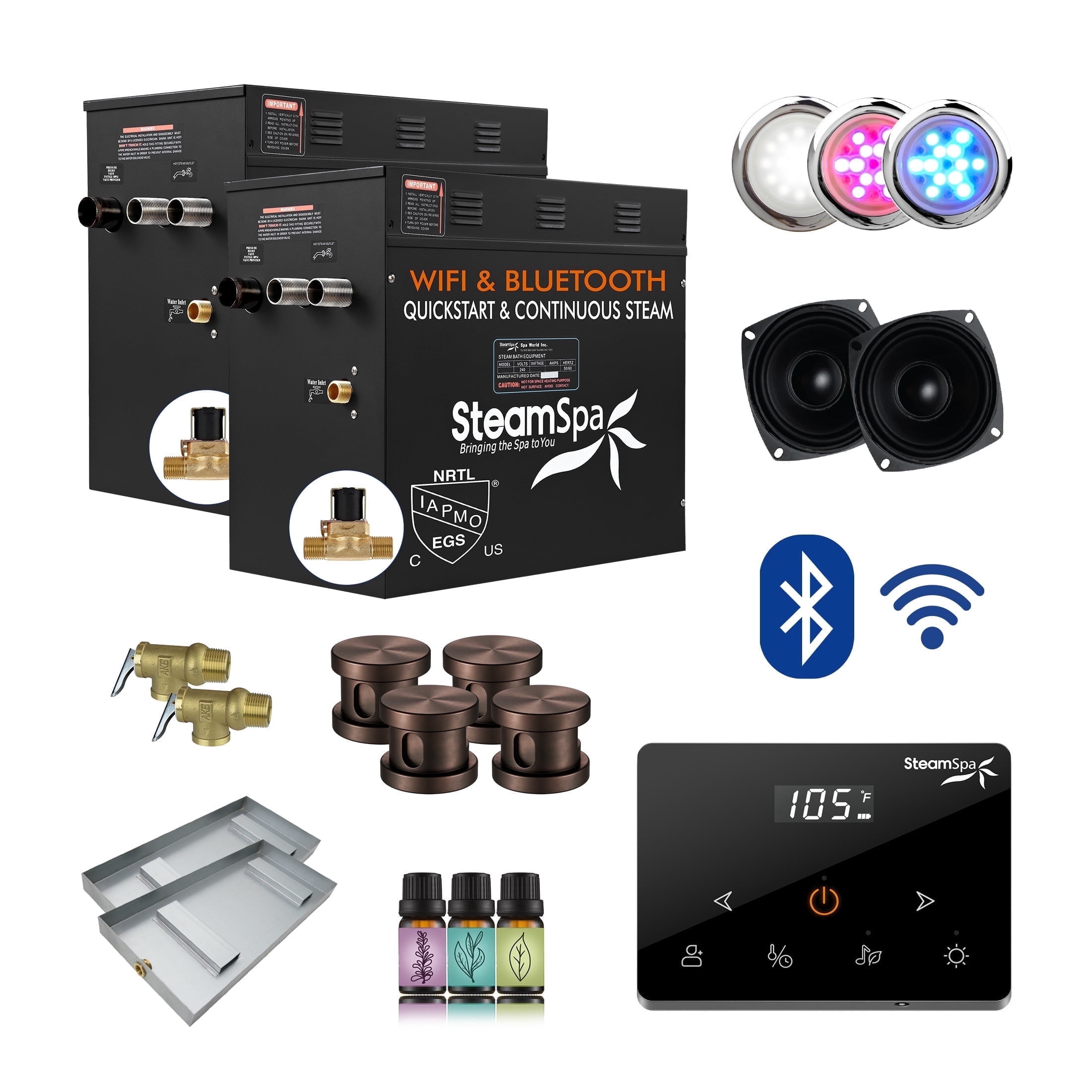 Black Series 21KW Steam Bath Generator with Fully Wireless Remote ...