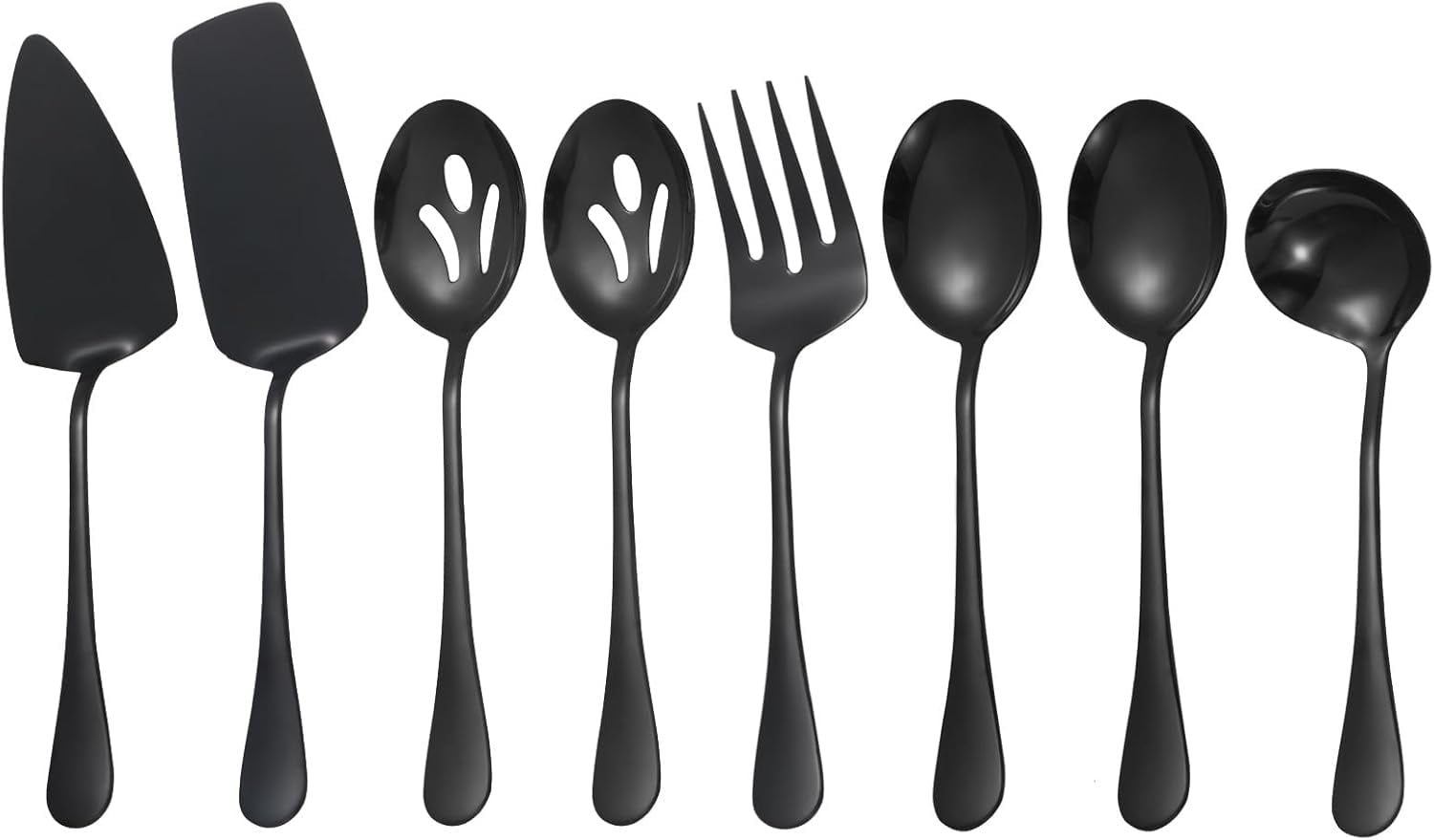 Black Serving Utensils,8 Pcs Stainless Steel Serving Utensil Set ...