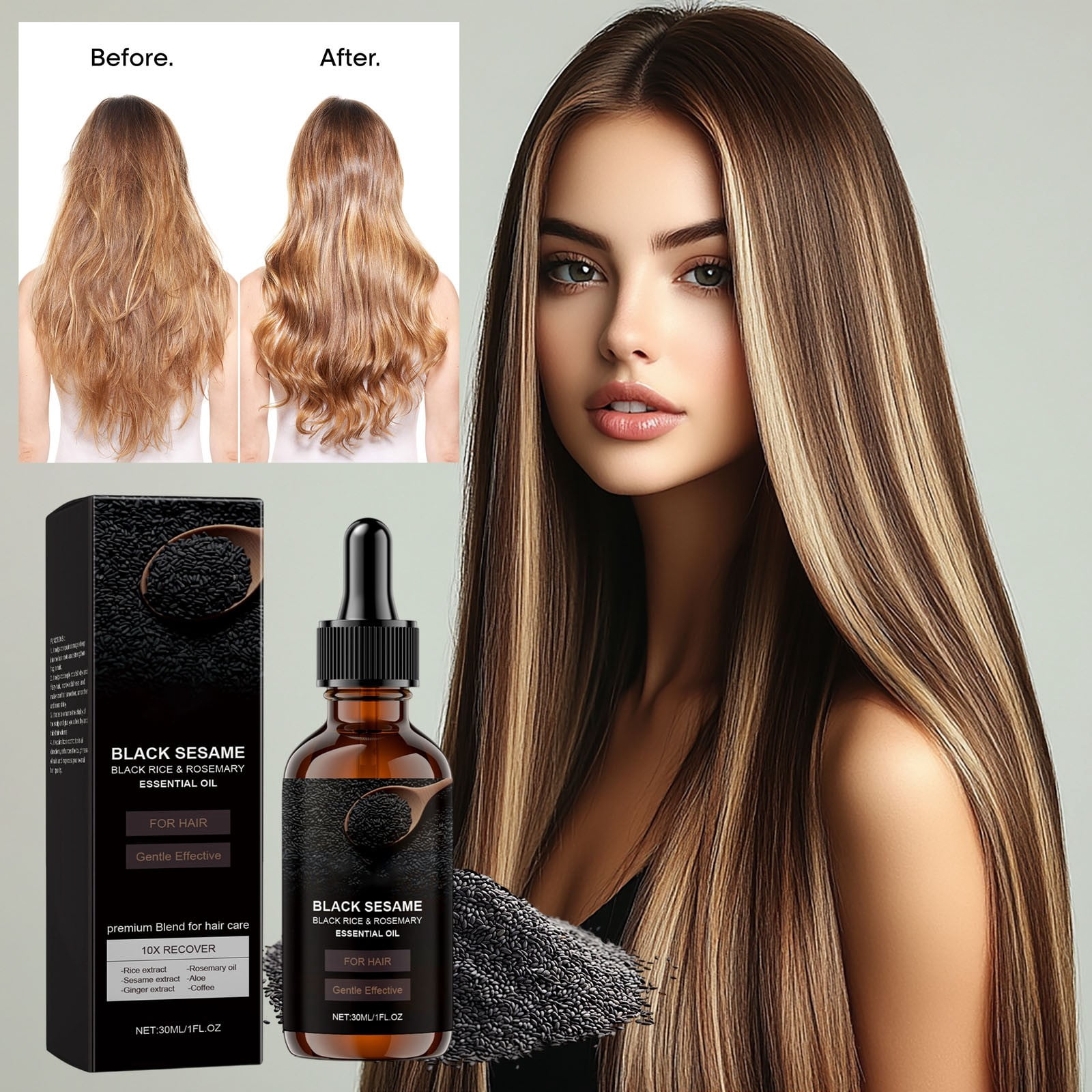 Black Sesames Dense Hair Essentialss Oil - Nourish and Repair Dry ...